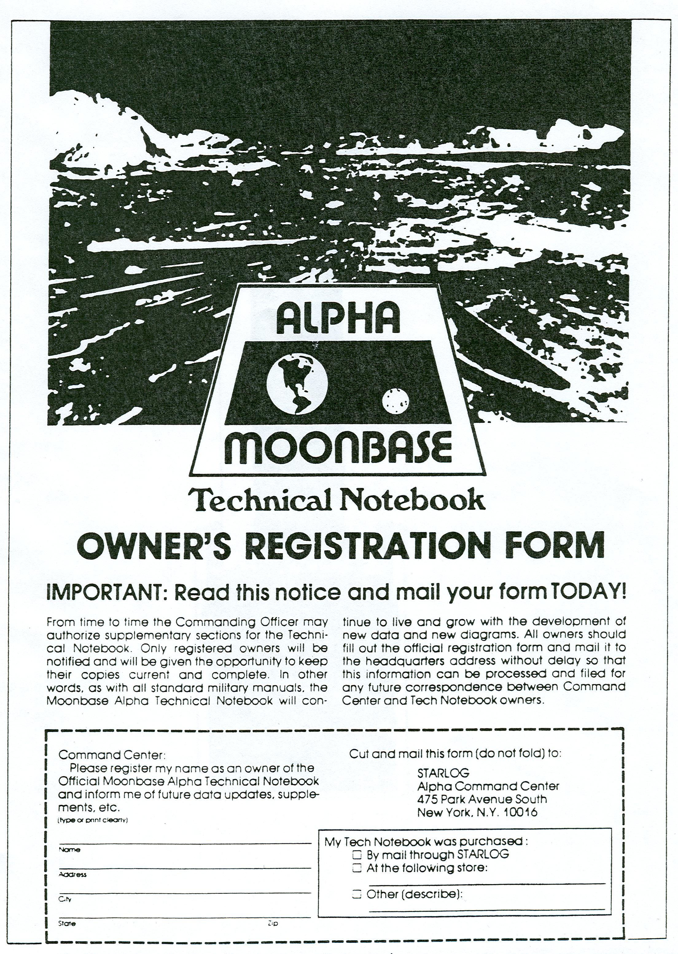 Moonbase Alpha Technical Manual